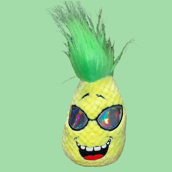 Toys | Toy Factory Pineapple Smiling Face Plush Paradise Blue Mohawk ...